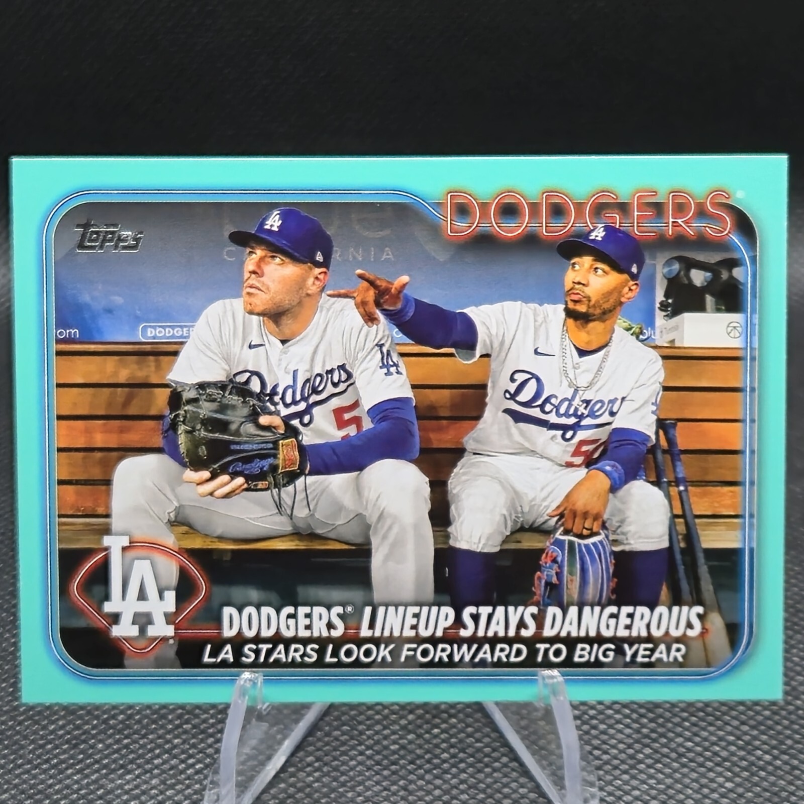 2024 Topps Series 2 - Checklist Aqua #401 Freddie Freeman, Mookie Betts ...