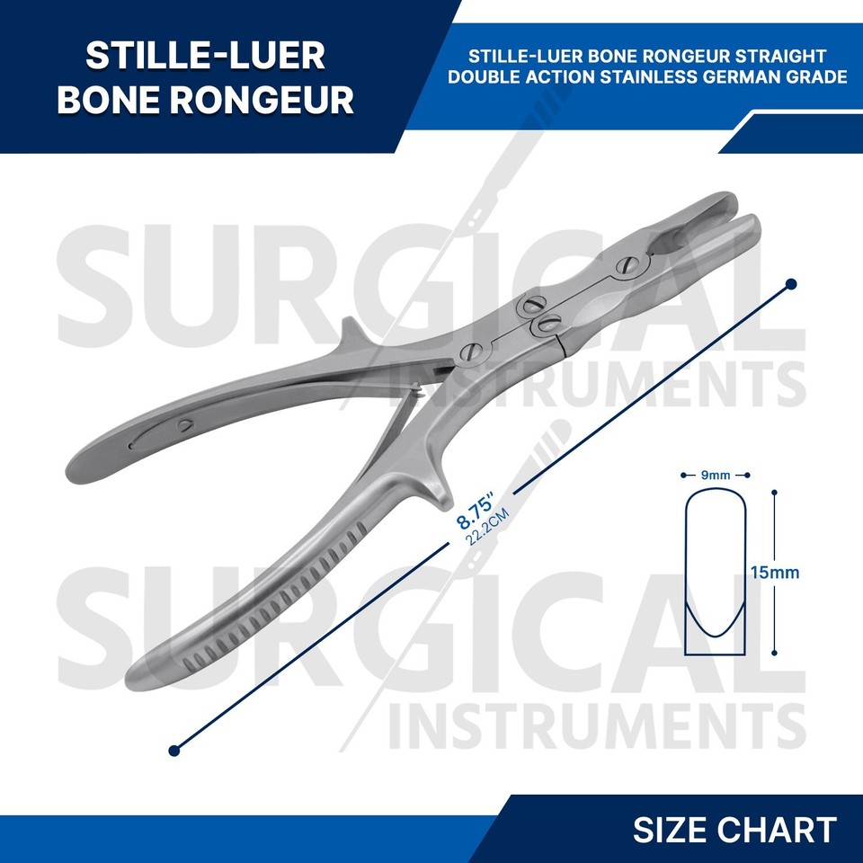 Stille-Luer Bone Rongeur 8.75" Straight Double Action Orthopedic German ...