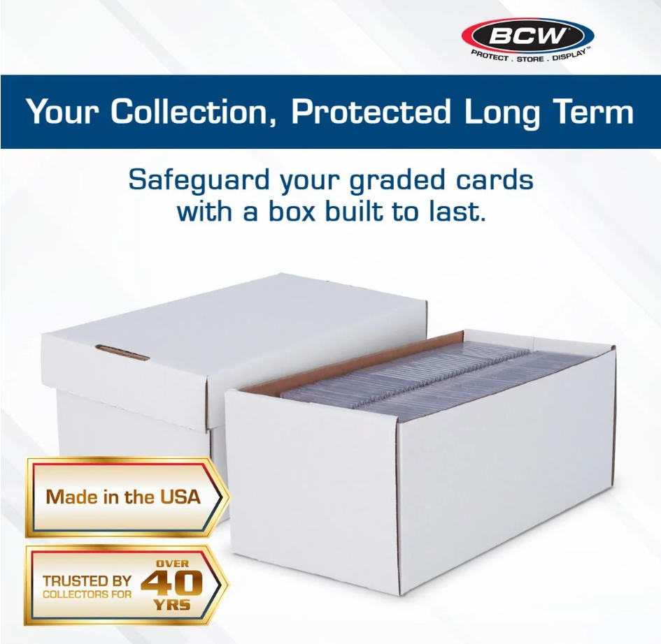 New (1) BCW Graded Card Shoe Storage Box Holds 100 Graded Cards, 300 ...