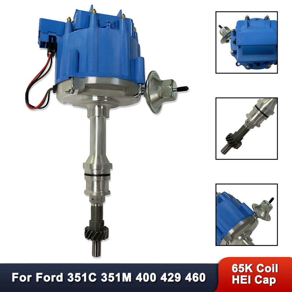 For Ford 351C 351M 400 429 460 HEI Distributor 65000 Volt Coil 7500 RPM ...