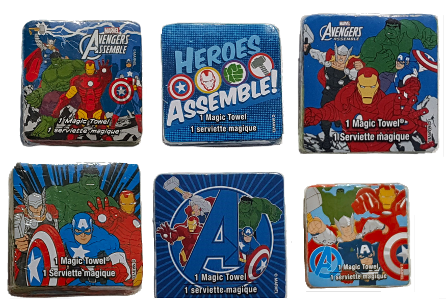Avengers Marvel Assemble Expandable Flannel Magic Wash Cloth Face ...