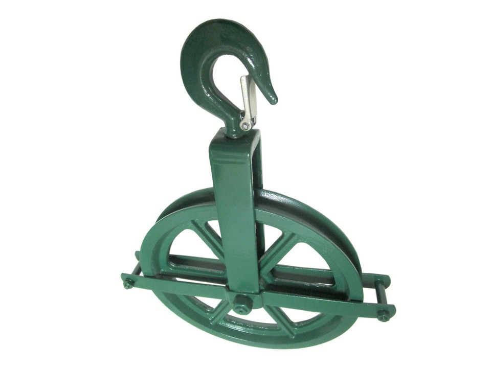 12″ Gin Block Pulley for 7/8″‑1″ Rope with Grease Fitting – Heavy‑Duty ...