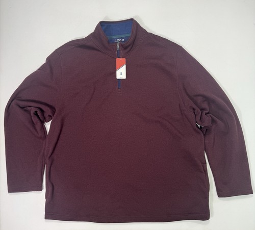 Izod Spectator Fleece Sweater 1/4 Zip Men’s 3XLT Fig Heather NWT ...