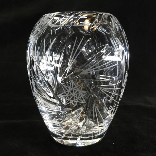 Stunning 4.5" Cut Crystal Vase with Star Pattern Vintage Decor | eBay