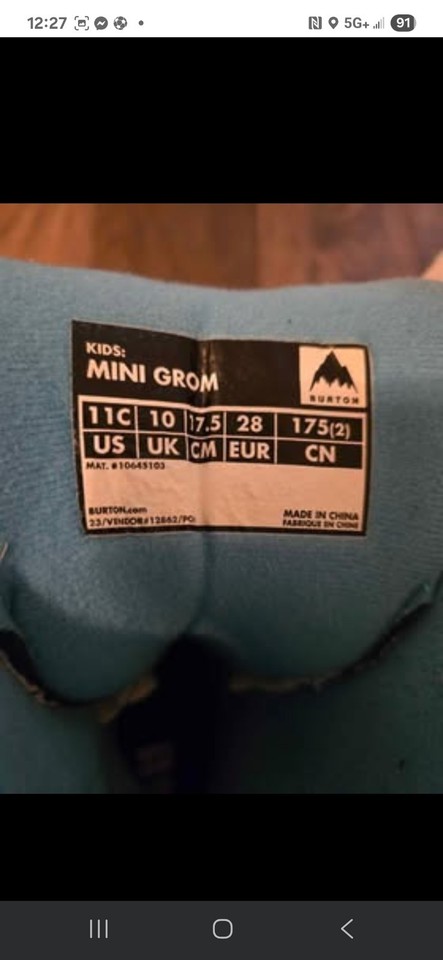 Burton Mini Grom Youth Snowboard Boots White Kids Youth Size 11C Never ...