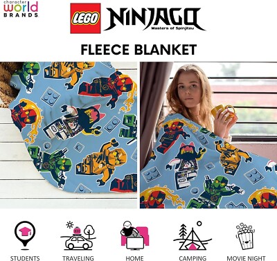 Lego Ninjago Fleece Blanket Throw | Super Soft Warm Cosy Bedding True ...