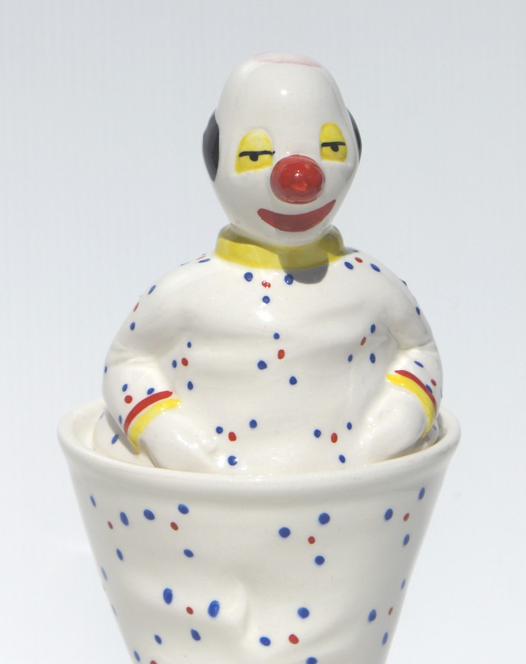 CARLTON WARE - LUSTRE POTTERY - CIRCUS SERIES 1980 - CLOWN PRESERVE POT ...