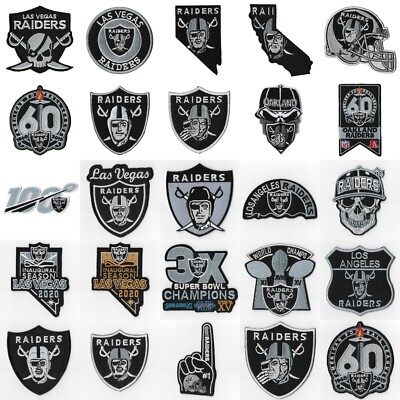 Lot SET Of 25 Las Vegas Raiders NFL Iron on Patches Embroidered Emblem Badge | eBay