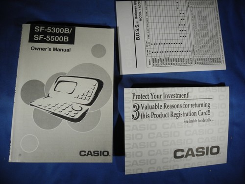 Casio BOSS SF-5300B / SF-5500B Phone Directory Owner's Manual ONLY ...