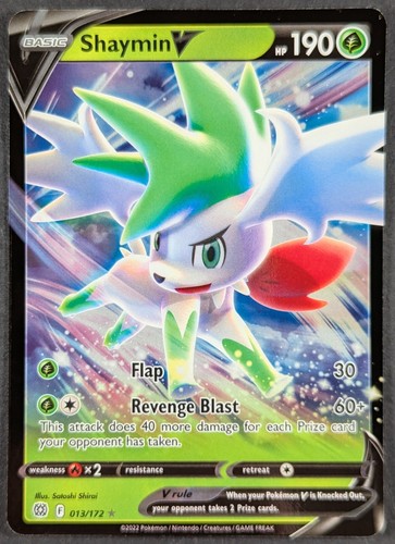 Shaymin V 2022 Brilliant Full Art Ultra Rare Holo Pokemon Card 013/172 ...