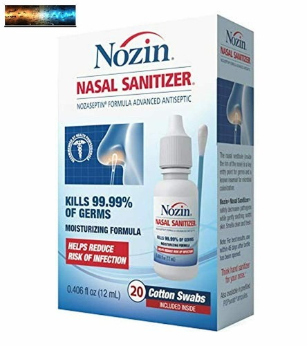 Nozin Nasal Sanitizer Antiseptic 12mL Bottle Kills 99.99% of Germs ...