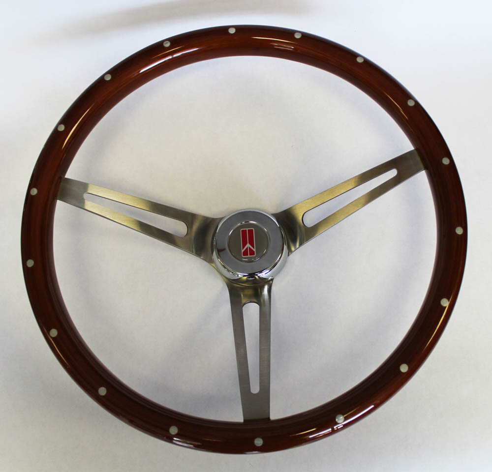 Oldsmobile Cutlass 442 88 Wood Steering Wheel with Rivets 15" High ...