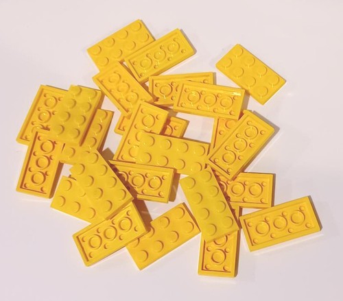 LEGO YELLOW PLATE LOT / SIZE 2x4 / QTY 25x / Part #3020 / Element ...
