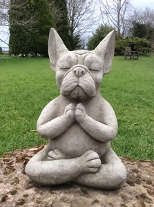 🇬🇧STONE GARDEN MEDITATING FRENCH BULLDOG FRENCHIE DOG ORNAMENT STATUE 🙏 ...