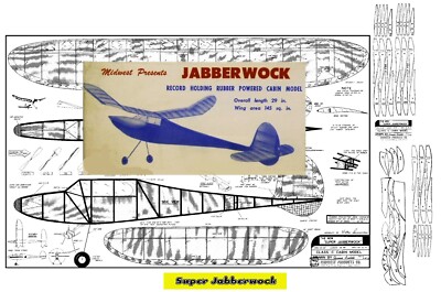 Model Airplane Plans (FF): Midwest SUPER JABBERWOCK II 34" Rubber ...