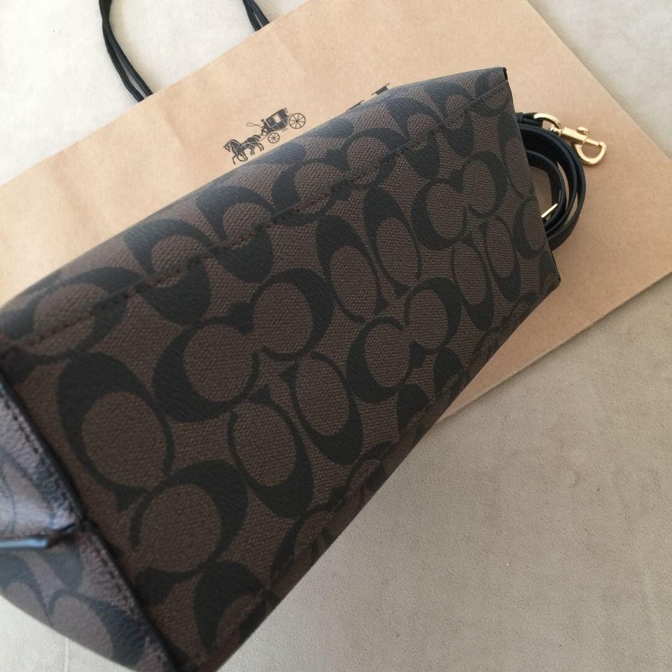 Coach C4250 Mollie Tote 25 in signature canvas Crossbody Dark Brown ...