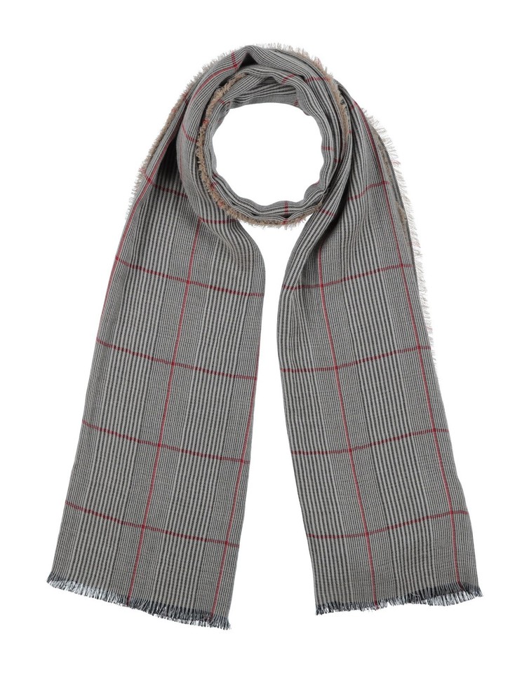 RRP€180 ARTE Rectangle Scarf Cashmere & Silk Blend Plaid Pattern Made ...