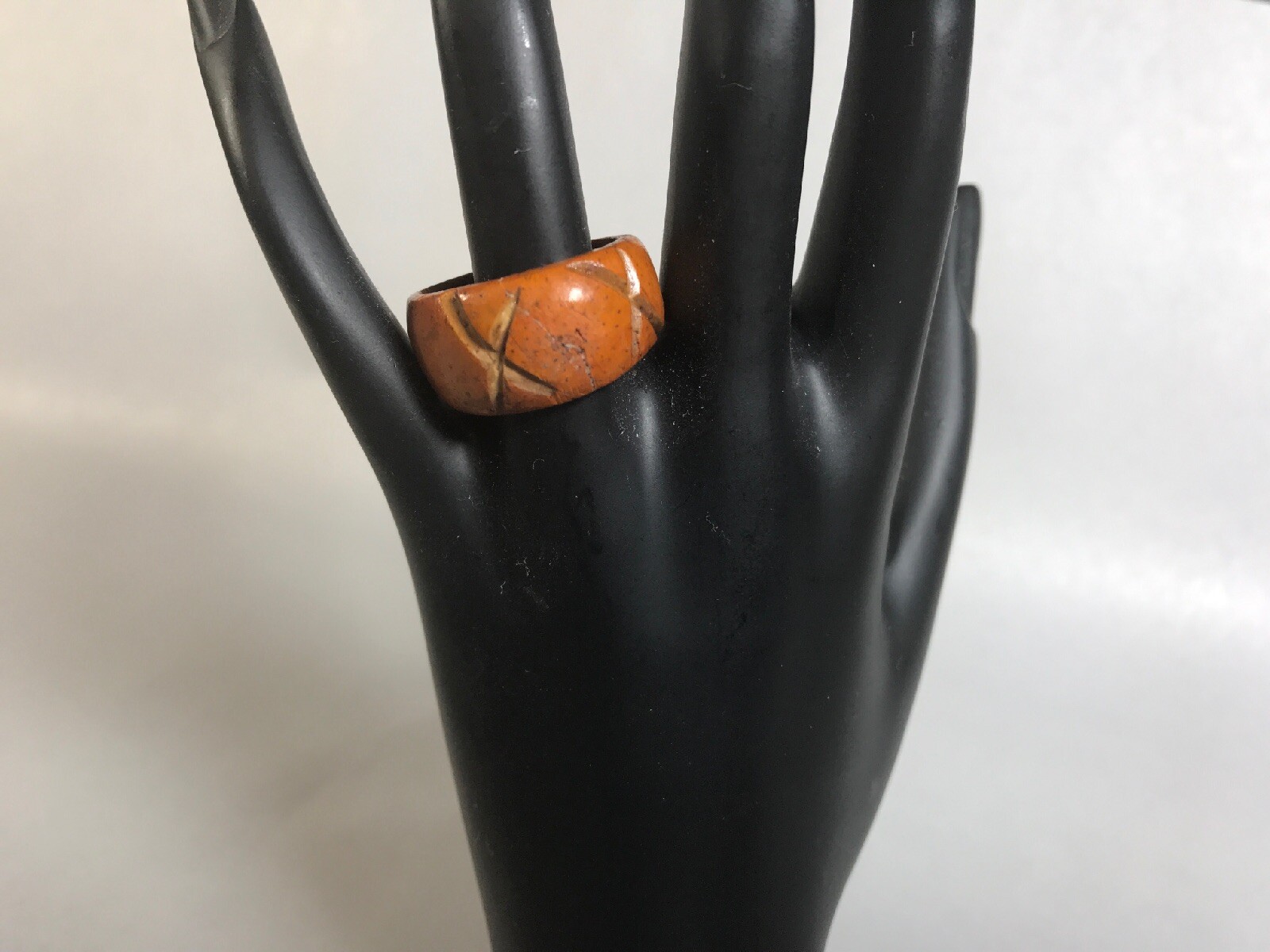 Vintage Hand Carved Costa Rican Wood Ring Designer Ar… - Gem