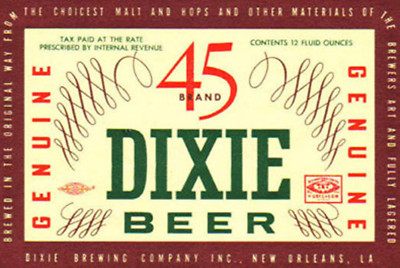 DIXIE "45" BEER LABEL T SHIRT DIXIE BREW NEW ORLEANS LA SIZES SMALL ...