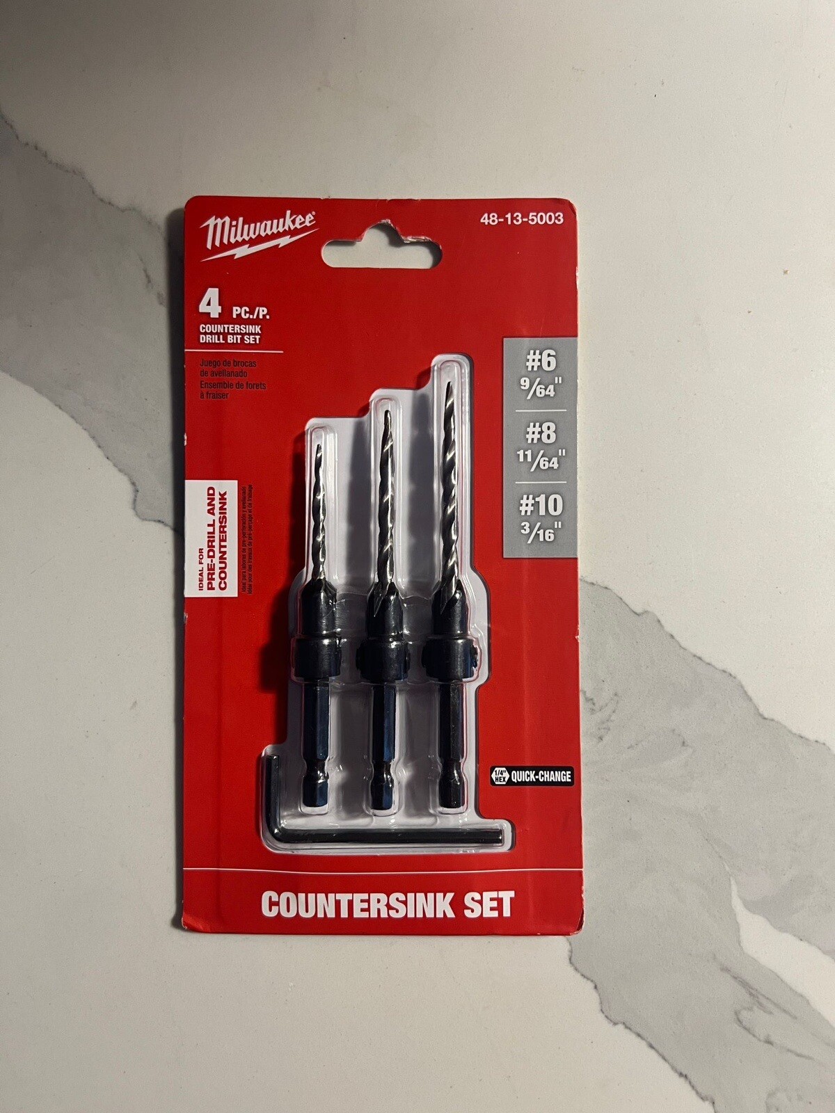 Milwaukee 48-13-5003 #6/#8/#10 Steel Countersink Drill Bit Set - 3 ...