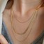 Woman 14K Gold Plated Triple Layers Snake Herringbone Chain Choker ...