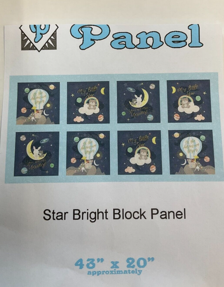 P&B TEXTILES - STAR BRIGHT BLOCK PANEL #04597 BY JENNIFER ELLORY- 43" X ...
