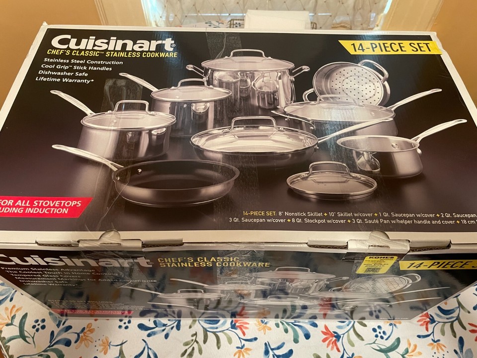 Cuisinart 14-Piece Cookware Set Chef's Classic Stainless Steel ...