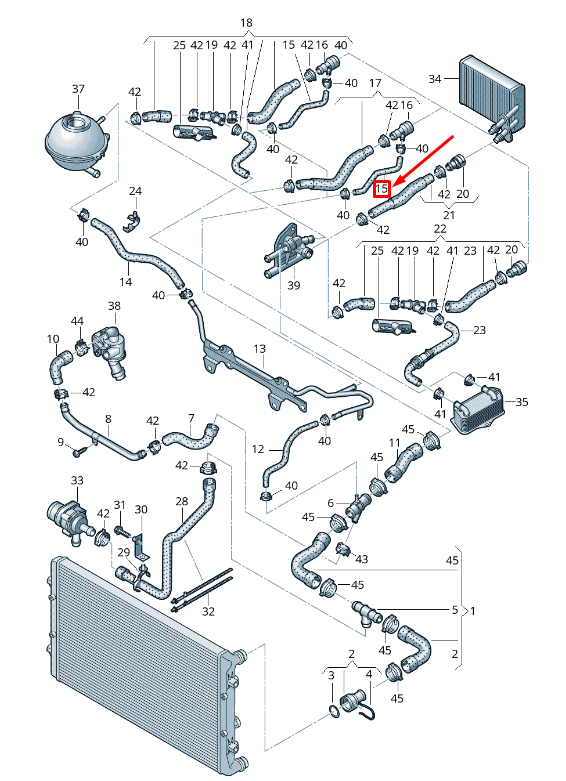AUDI TT 8J Engine Coolant Hose 8J0121156B NEW GENUINE | eBay UK
