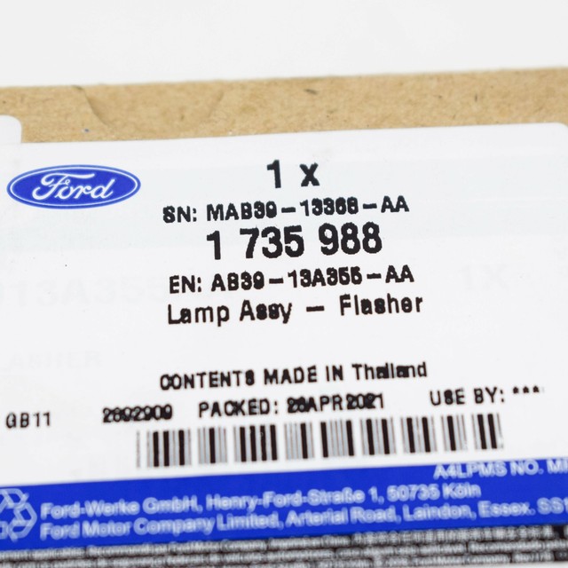 Ford Ranger Mk3 Front Right Door Mirror Flasher Lamp ASSY 1735988 ...
