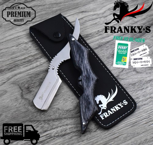 Barber Cut Throat Straight Razor Beard Shaving Knife Stainless Steel ...