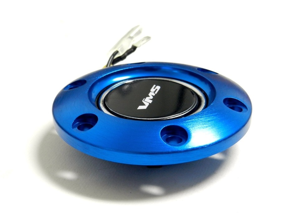 VMS RACING BLUE STEERING WHEEL RING & HORN BUTTON BK E | eBay
