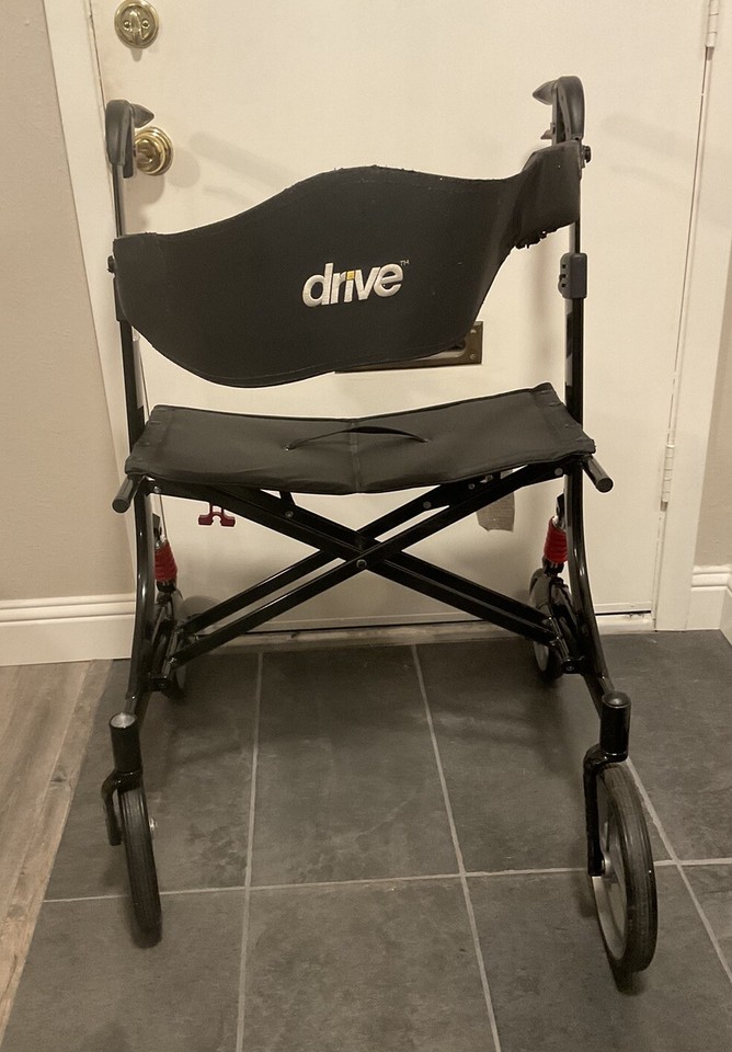 Drive Rollator F-22 Rolling Walker GV974HD-BR Heavy Duty 450lbs Shock ...