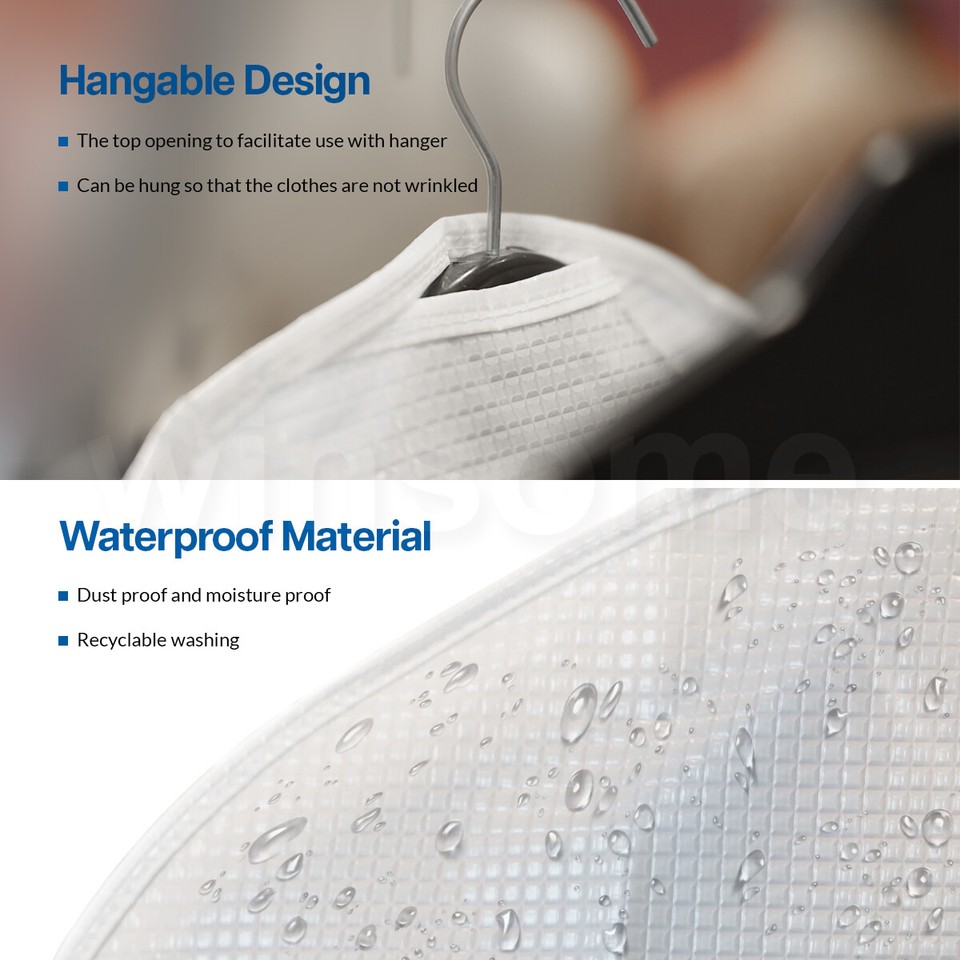 Hanging Travel Suit/Dress Cover Bag Zip Clothes Carrier Garment Storage ...