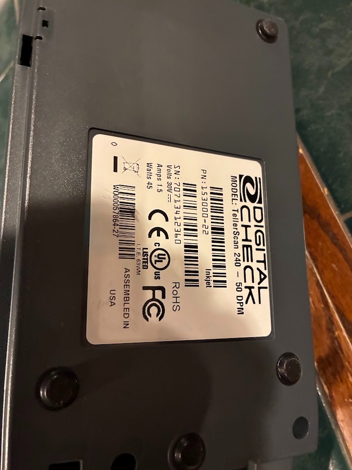 Digital Check TS240-DPM Scanner - 50 DPM Inkjet | eBay