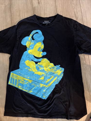 Disneyland DJ Mickey Mouse Size XL T-Shirt Tee Black Disc Jockey Rave ...