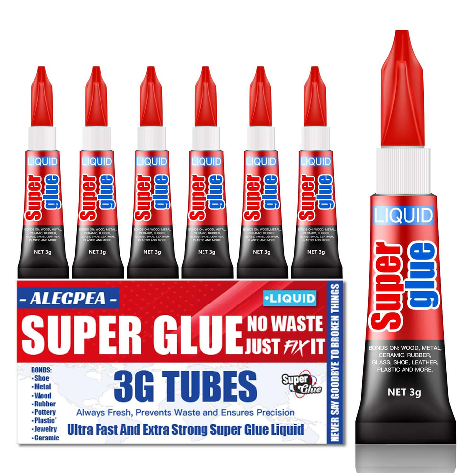 3g (6 Pack), Super Glue Liquid, All Purpose, Fast Setting, Ideal for ...