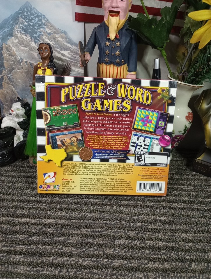 eGames PUZZLE & WORD Games (PC, CD-ROM © 2003) WINDOWS 95/98/ME/2000/XP ...