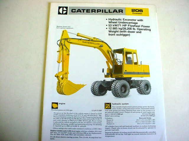 Caterpillar 206 Excavator Brochure | eBay