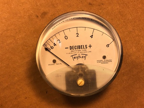 Vintage Triplett Decibels Meter Model 321-PL Ham Radio Gauge Guaranteed ...