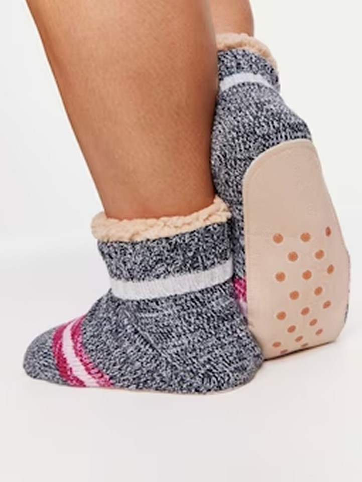 Peter Alexander Knit Chevron Alpine Mountain socks M - L 8 - 9 suede ...