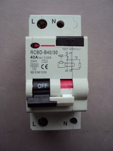 CGD RCBO-B40/30 40A 30mA TYPE B RCBO 40 AMP 6000 BS EN 61009 MCB RCD ...