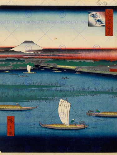 UTAGAWA HIROSHIGE JAPANESE POSTER 100 VIEWS EDO 067 ART PAINTING PRINT ...