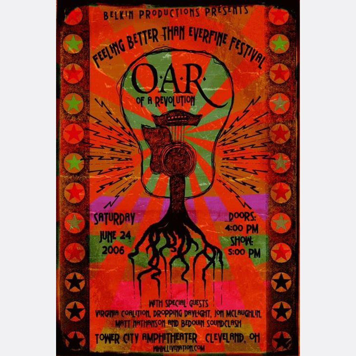 OAR Poster - Of A Revolution New Rock Concert Tour Handbill - 12"x18 ...