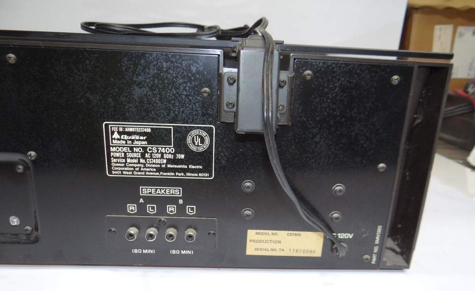 Vintage Quasar Integrated Audio System CS7400 Turntable,Cassette,Am/Fm ...