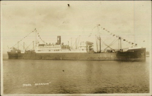 Steamship Ship President Harrison c1920 Real Photo Postcard | eBay