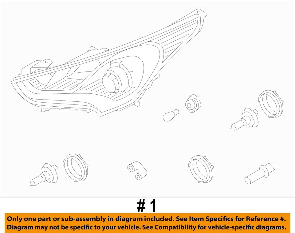 HYUNDAI OEM 12-17 Veloster-Headlight Assembly 921012V000 | eBay