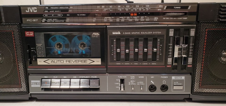 JVC PC-37 Vintage Boombox Portable Cassette AM/FM Stereo New Belts ...