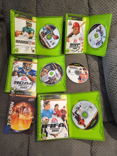 Original XBOX 6 Sports Games Lot FIFA, Nascar, NCAA Football, NFL ...