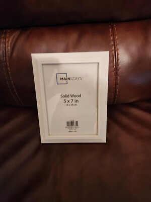 Mainstays Solid Wood 5X7 Tabletop or Wall Picture Frame White/Real ...