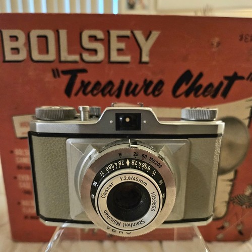 1955 BOLSEY EXPLORER 35mm Camera w/ Case / Flash F2.8 45mm Lens 1:2.8 ...